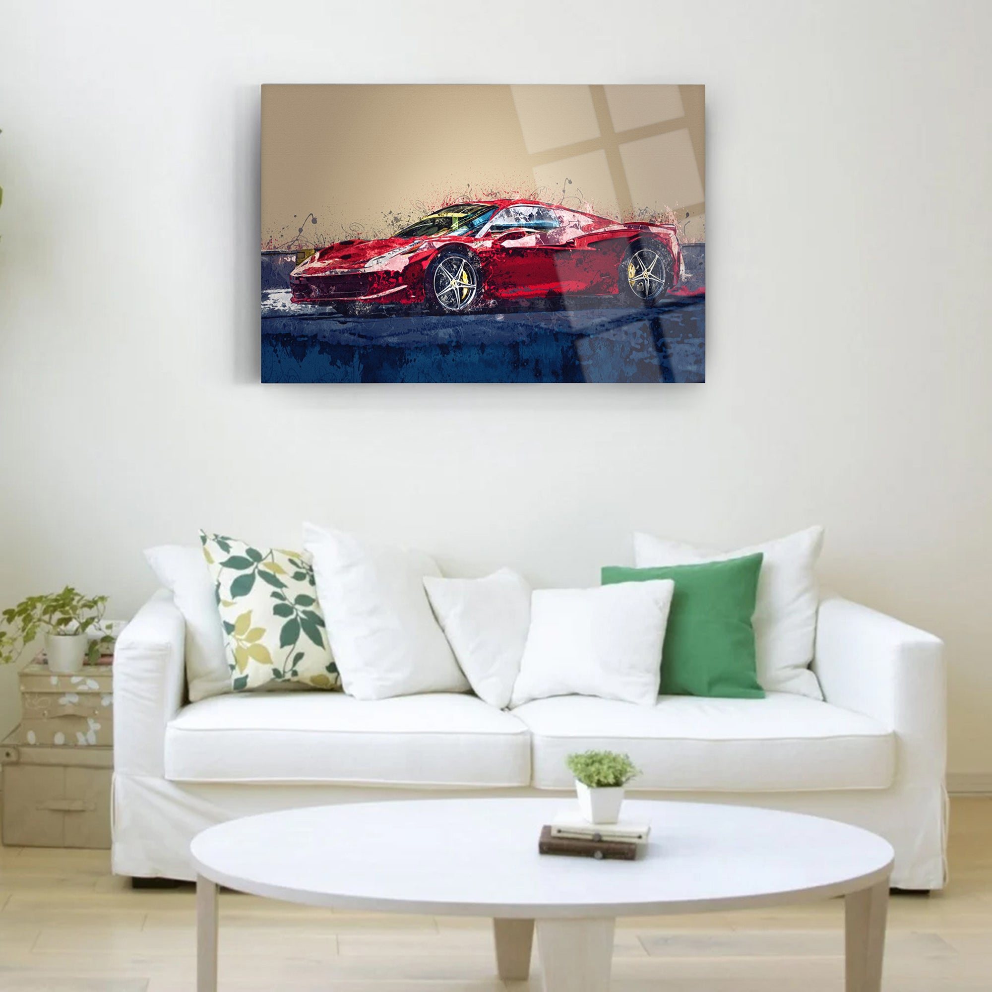 Srd Concept Red Ferrari Glass Painting