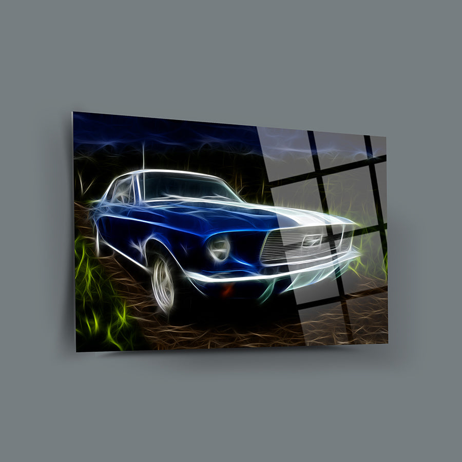 Mavi Mustang Cam Tablo - Özel Tasarım ve Kalite