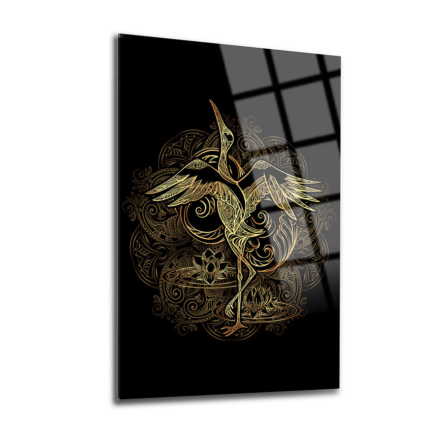 Srd concept Golden Stork Glass Painting
